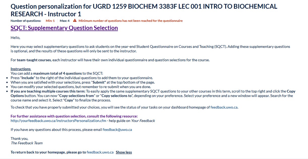 Your Feedback - Western University